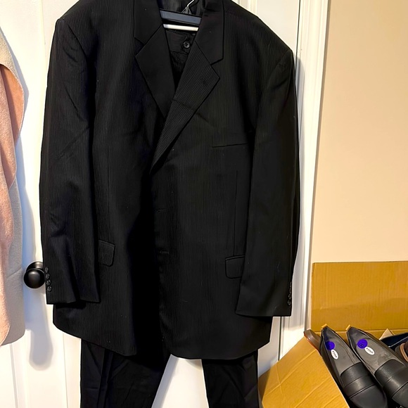 Suits & Blazers | Cianni Black Subtle Striped Suit 48r | Poshmark